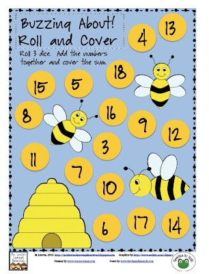 Classroom Freebies Too: Buzzing About! Roll and Cover Freebie