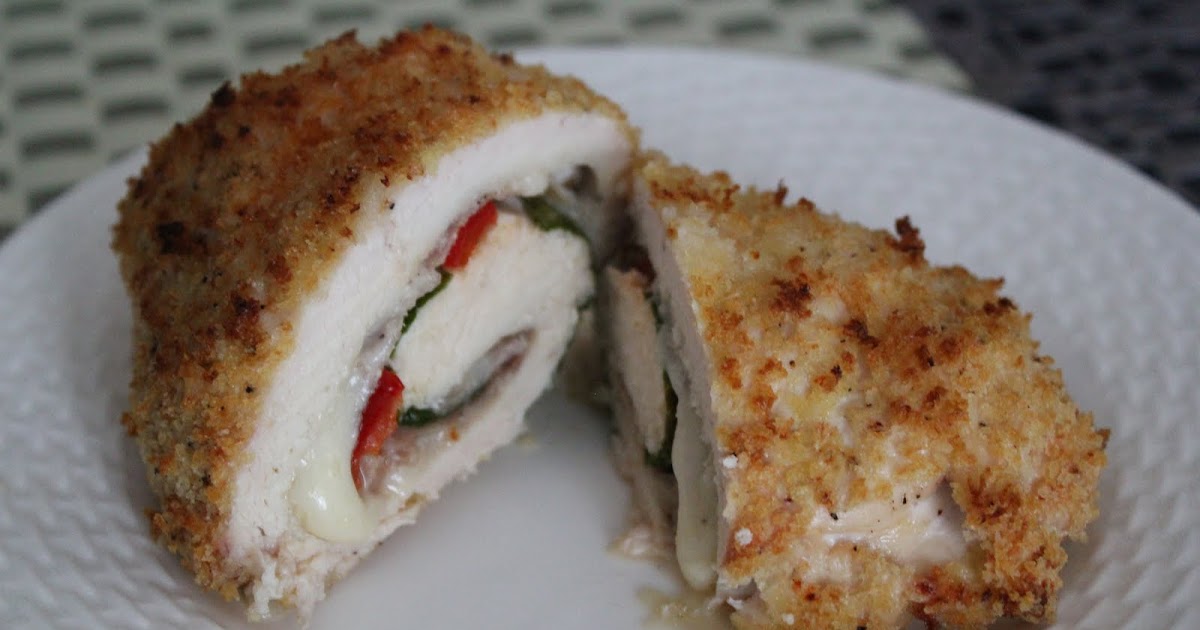 Forks & Amusement: Roasted Chicken with Prosciutto, Provolone, & Spinach