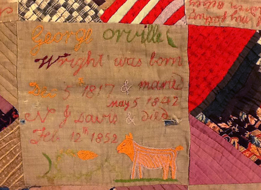 Civil War Quilts: Nancy Wright's Family Record Quilt at the Kansas ...