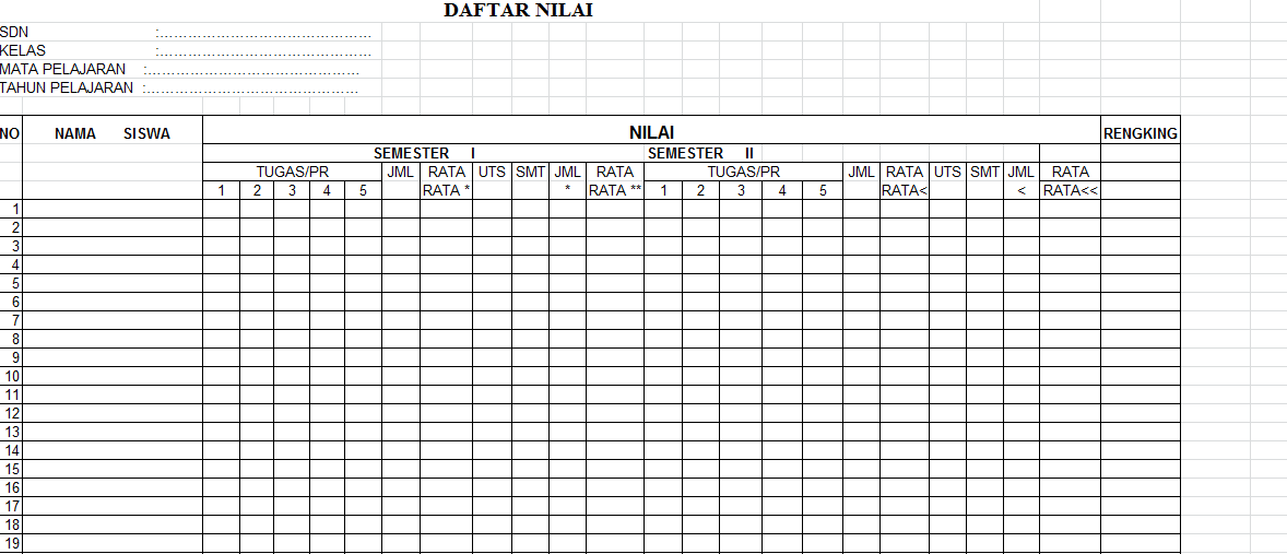Contoh Format Administrasi Guru Lengkap [Download] | Informasi Honorer