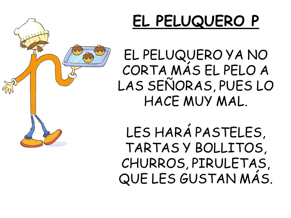 INFANTILES DE ANA V.: CONOCEMOS AL PANADERO P, QUE ANTES FUE PELUQUERO