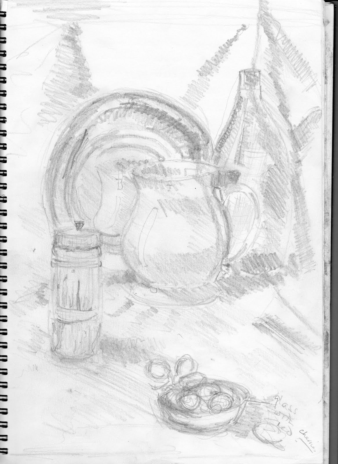 Sue F - Drawing Learning Log: Assignment 1 -Man made and Natural objects