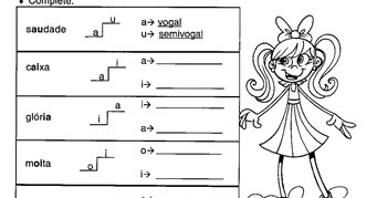 LINGUA PORTUGUESA- vogais e semivogais ~ Atividades