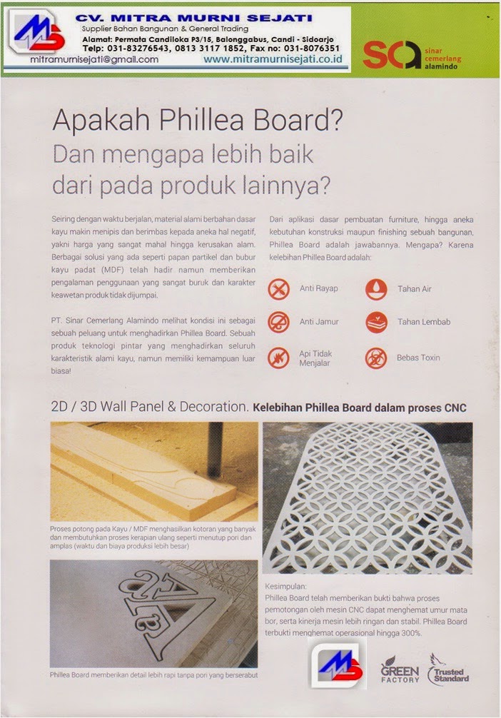 DINDING PANEL 3 DIMENSI SIDOARJO: PHILLEA BOARD PAPAN COR GEDUNG BERTINGKAT
