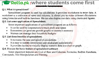 1st Year Computer Chapter 9 Short Questions - ICS Part 1 - Ratta.pk