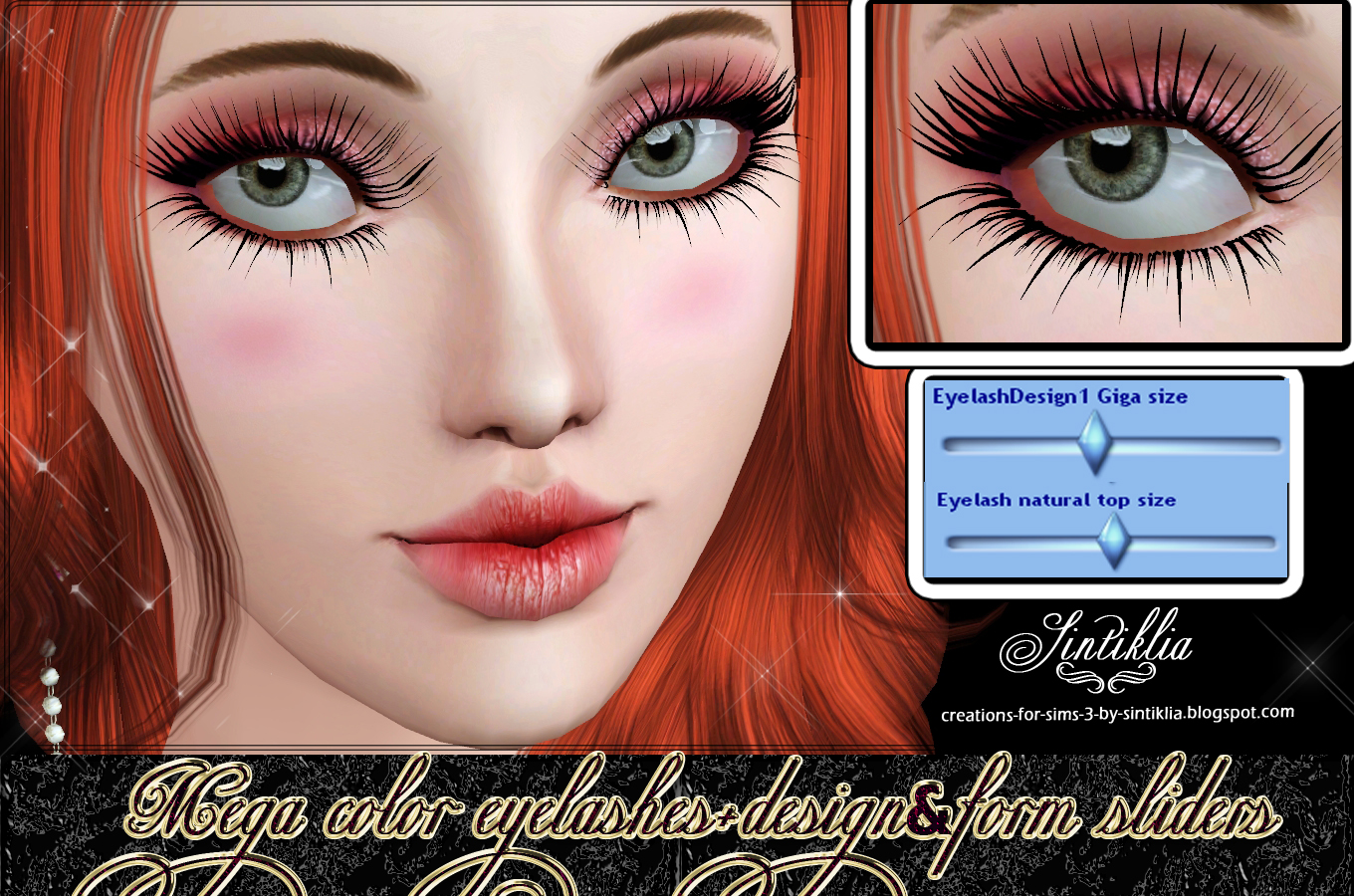 My Sims 3 Blog: Mega Color Eyelashes Updated + 19 Sliders by Sintiklia
