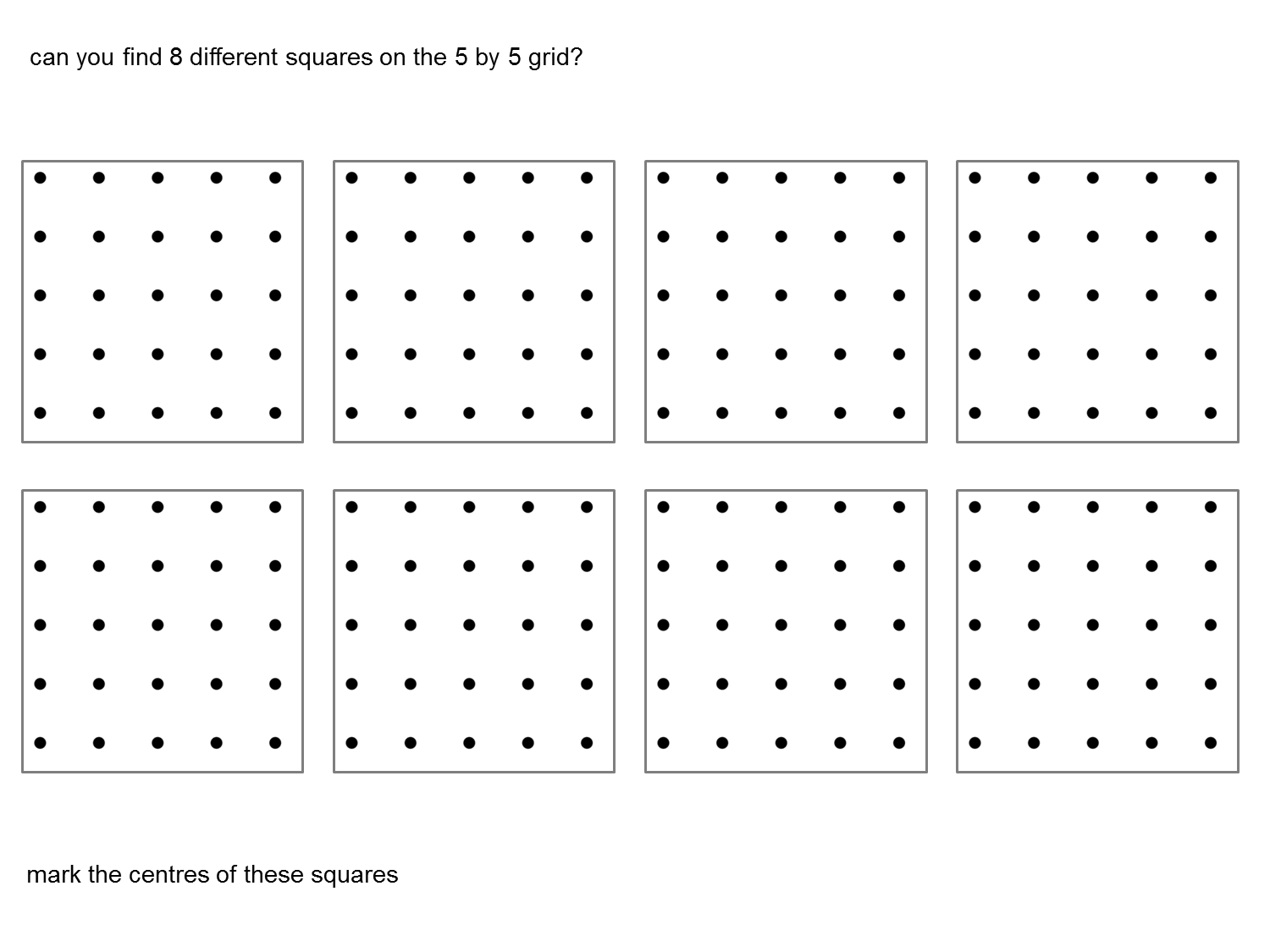 MEDIAN Don Steward mathematics teaching: quadrilaterals on a 5 by 5 ...