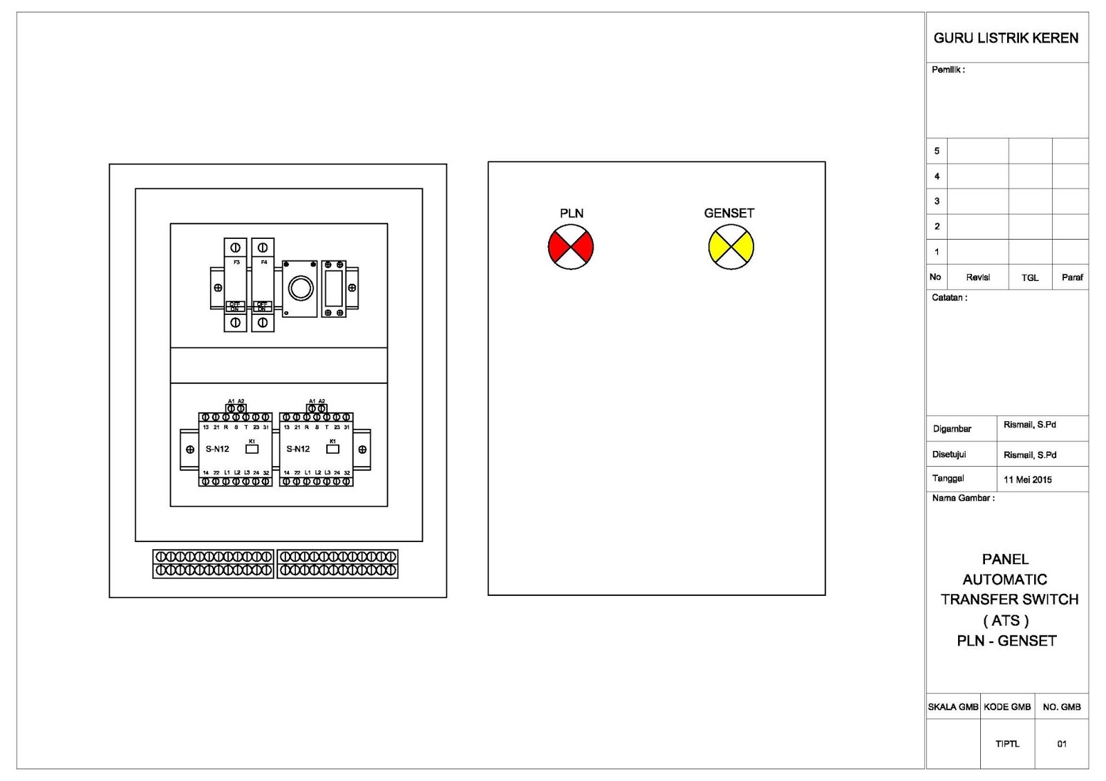 Panel ATS (Automatic Transfer Switch) Sederhana ~ Guru Listrik Keren