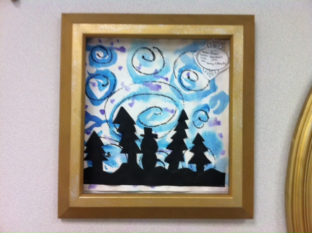 Apex Elementary Art: Winter Scenes by Mrs. Evenhouss's Class