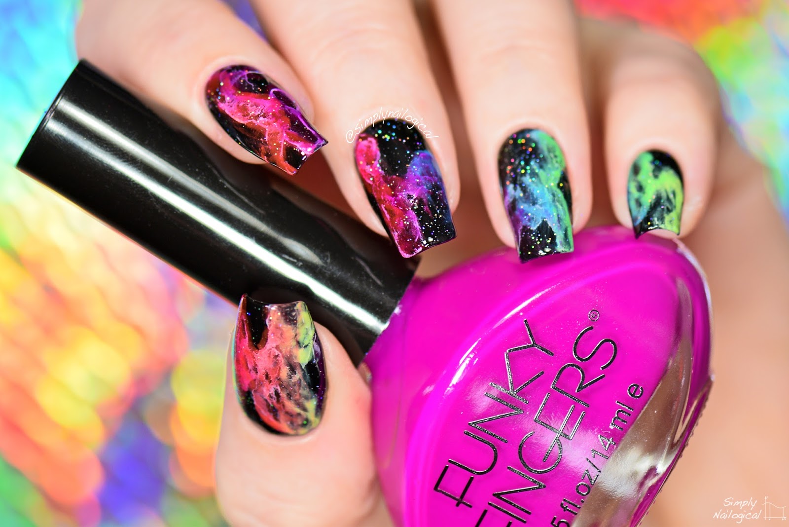 Simply Nailogical: Rainbow smoke nails | Mani swap with Elleandish!