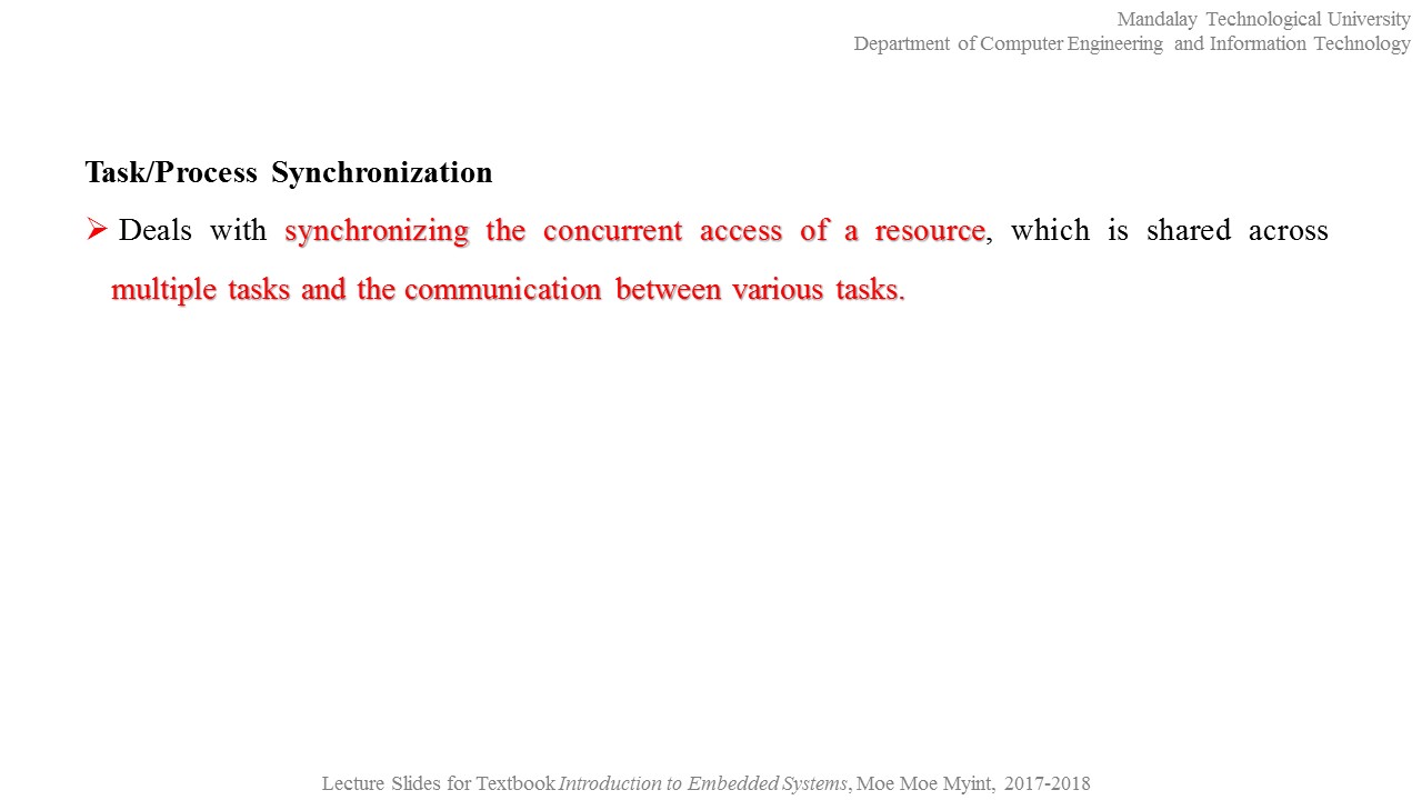 Dr Moe Moe Myint: Embedded System II (2nd portion) Chapter 10-Real Time ...