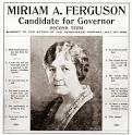 Cowboy Kisses: MIRIAM A. "MA" FERGUSON, GOVERNOR OF TEXAS