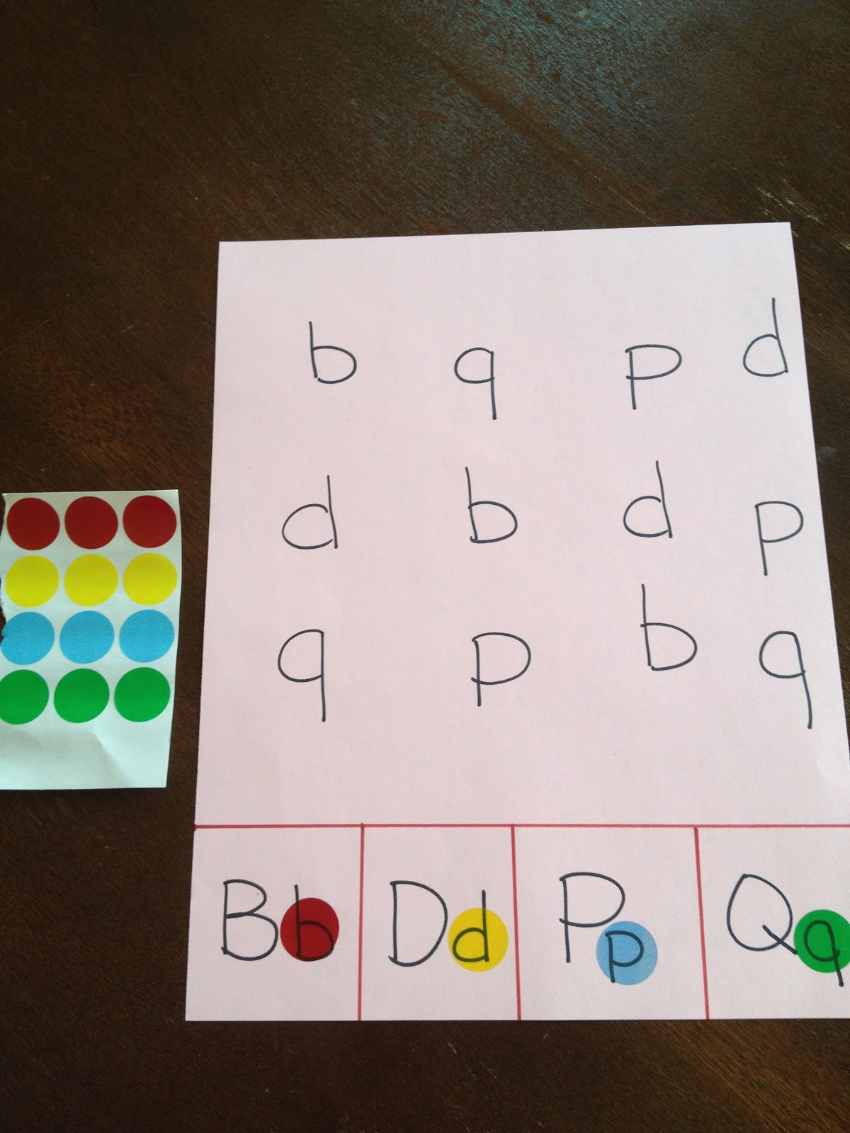 Two Much Fun: b,d,p,q Identification Game and Assessment