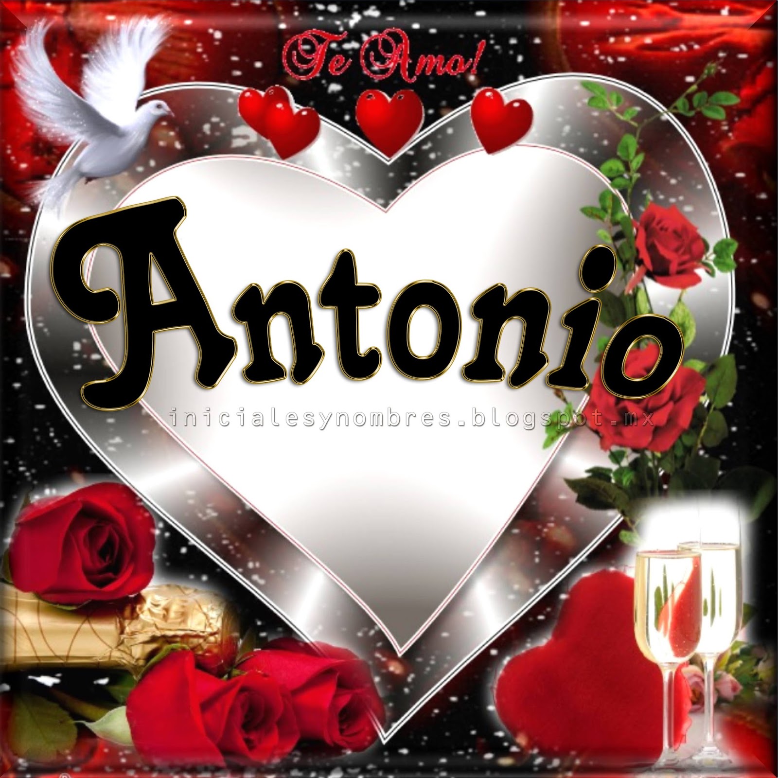 INICIALES Y NOMBRES PARA TI: BELLO CORAZON CON NOMBRES DE HOMBRE