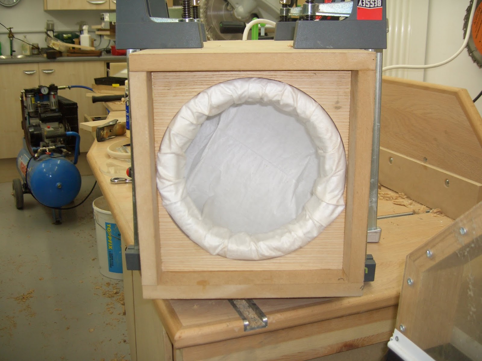 designer wood workshop: Shop made air filter
