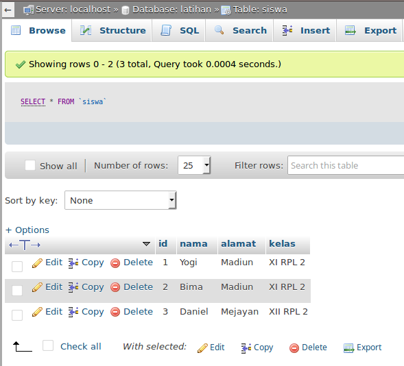 Membuat CRUD Sederhana Dengan PHP Dan MySQL - Menampilkan Data Dari ...