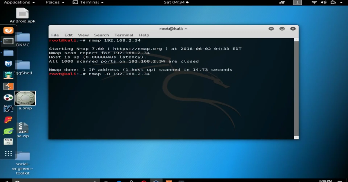 Port scanning using nmap