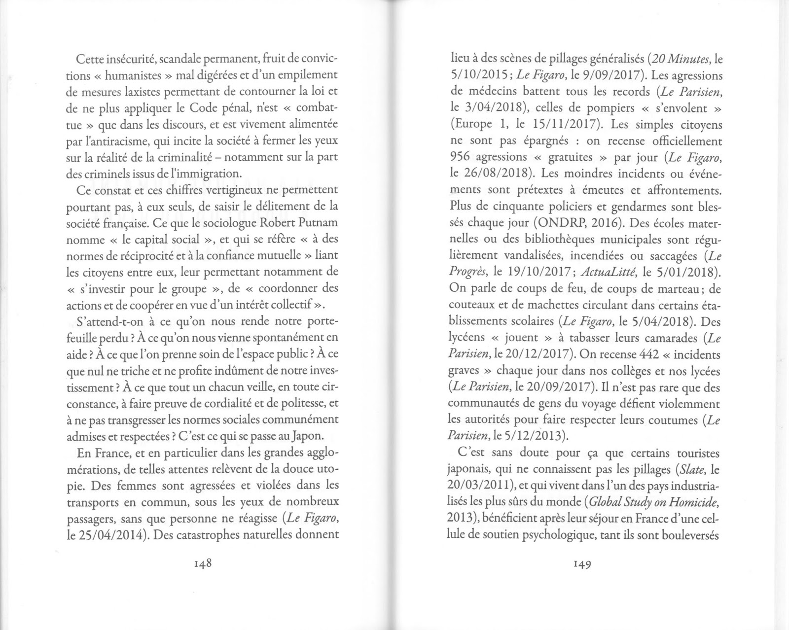 école : références: Laurent Obertone, La France interdite (2018)