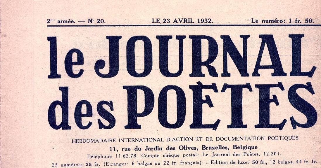 LES PETITES REVUES: LE JOURNAL DES POÈTES (2e année) N° 20 - 23 AVRIL 1932