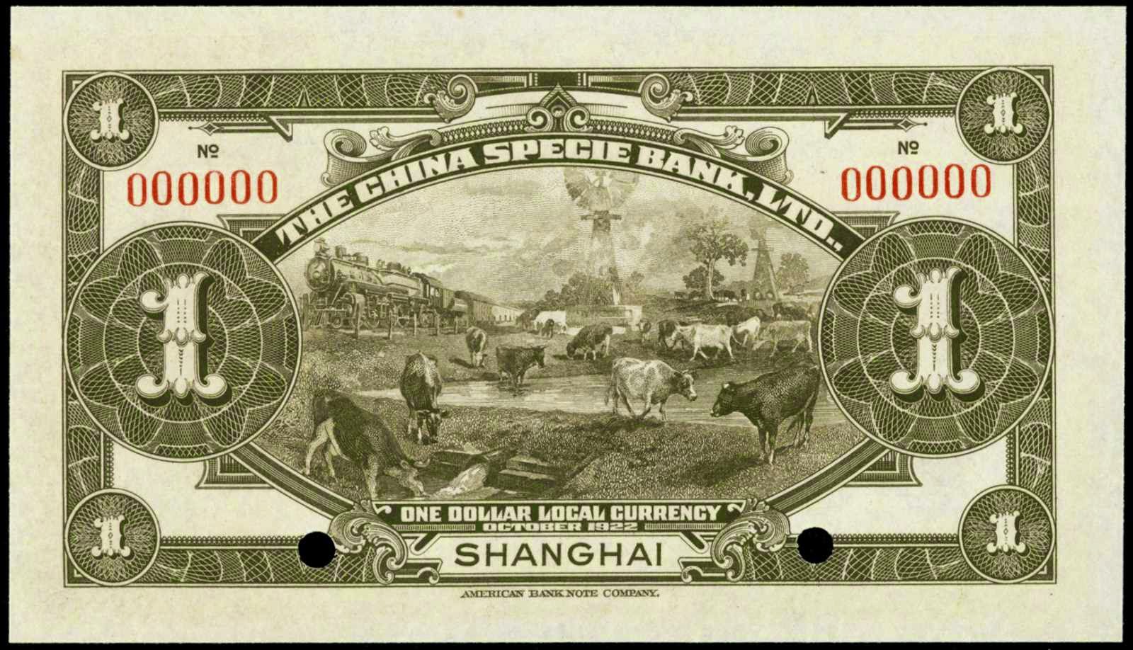 China Banknotes 1 Dollar 1922 China Specie Bank Ltd|World Banknotes ...