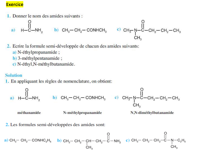 Cours les amides ( BAC SCIENCE ) - مدونة تعلم