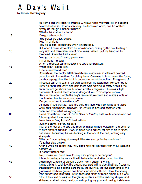 Mrs. Farias's Class: A Day's Wait