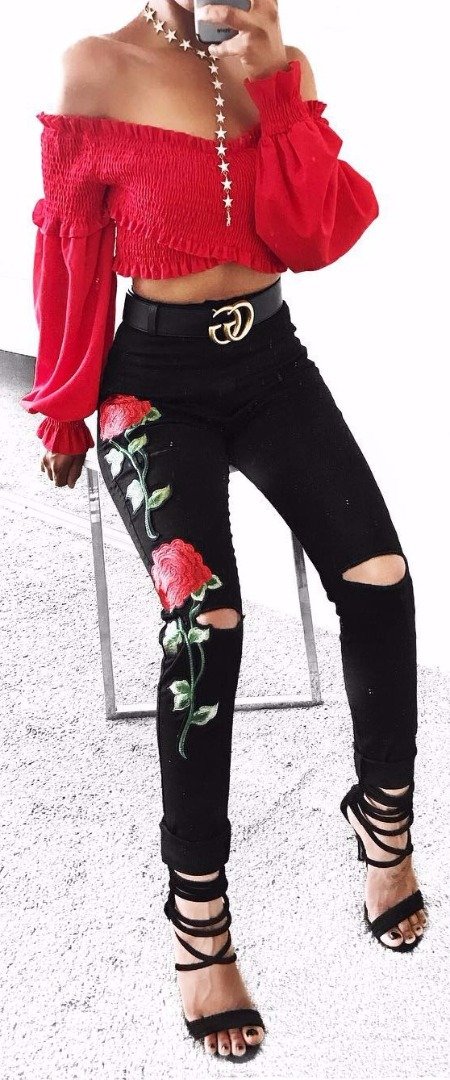Outfits for Chic: 15 Rose Embroidered Pieces Of Clothing That You ...