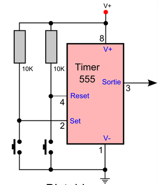 IV. Étude du NE555 monté en Fonctionnement bistable ~ ALaTEC