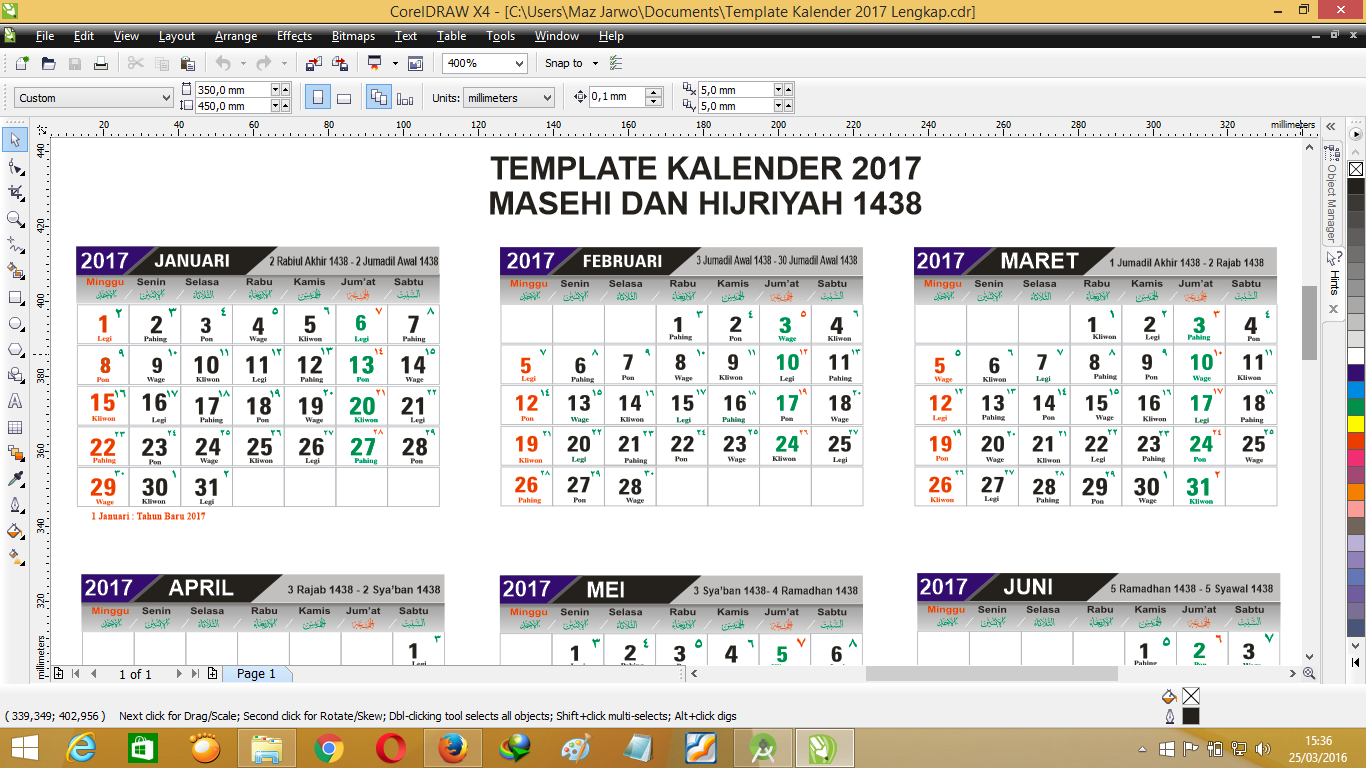 Berbagi itu Indah: Template Desain Kalender 2017 format CDR Lengkap ...