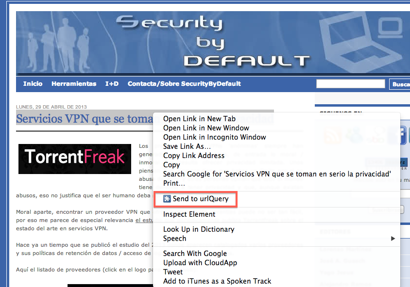 Extensión de Chrome para análisis online de malware con UrlQuery ...