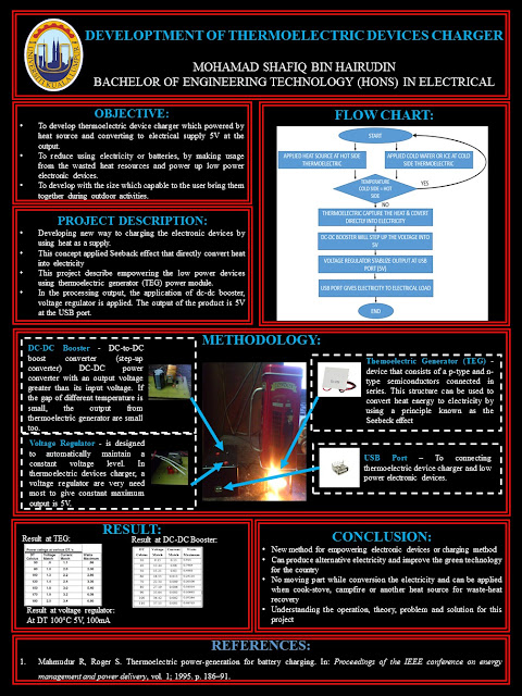 DEVELOPMENT OF THERMOELECTRIC DEVICE CHARGER: Week 14 : Poster ...