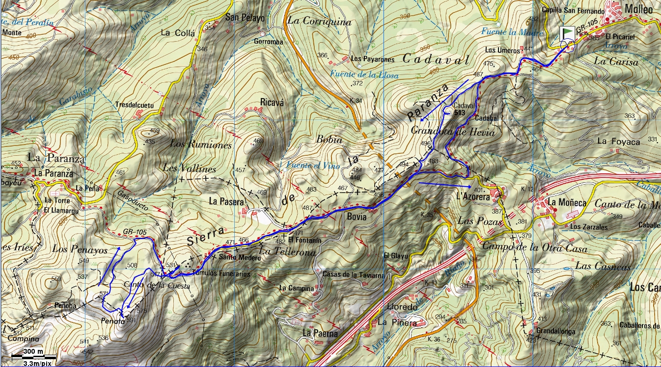 Pateos Montunos: Cadaval, Santo Medero y Peña Villa desde Molleo (Siero).