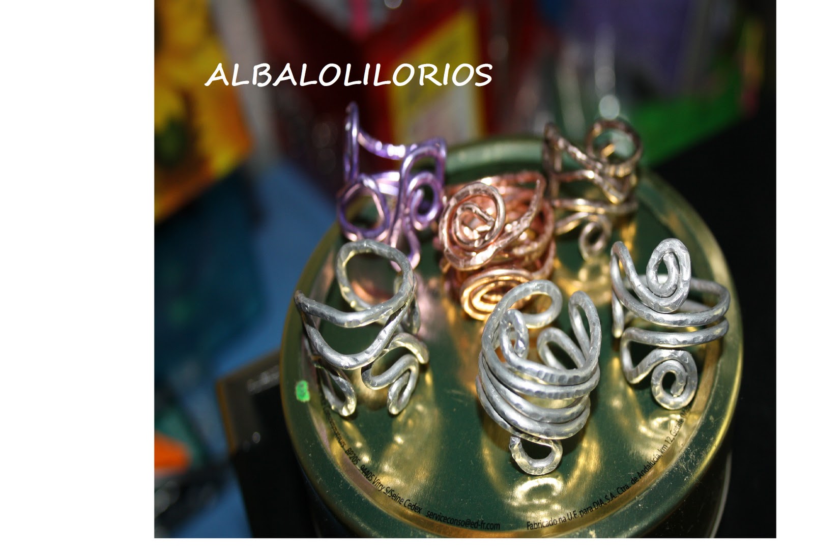 Albalolilorios: Anillos de aluminio de distintos diseños y colores, son ... Albalolilorios: Anillos de aluminio de distintos diseños y colores, son ...