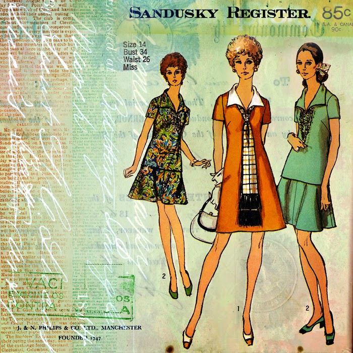 C o l l a g e a r t: Vintage Sewing Pattern Collage