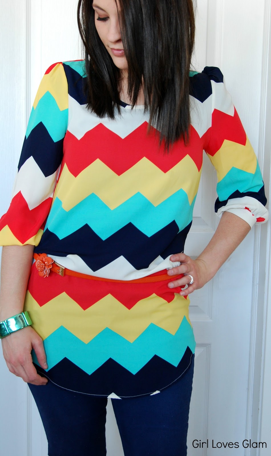 Jean Girl GIVEAWAY! WIWW: Colorful Chevron and Skinnies - Girl Loves Glam
