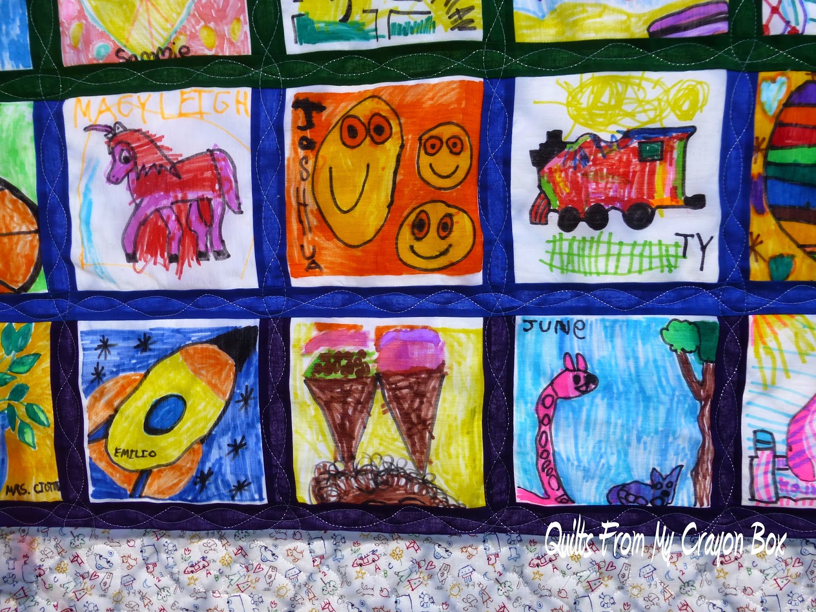 Crayon Box Quilt Studio: Our Own Art - the kids' art quilt