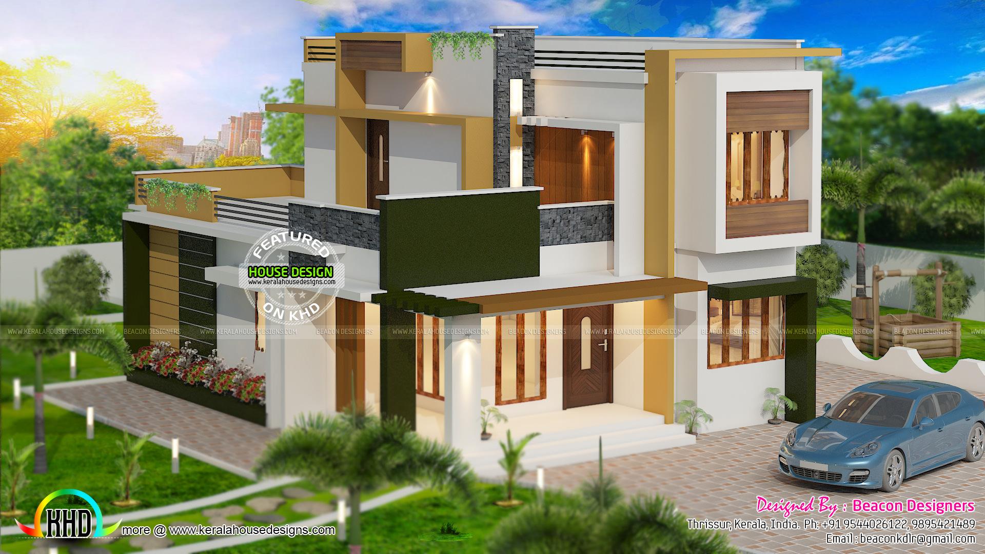 Double floor flat roof home 1714 sq-ft - Kerala Home Design and Floor ...
