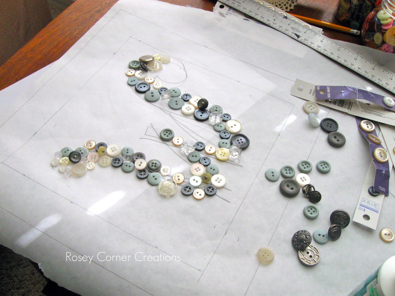 Rosey Corner Creations: Button Monogram tutorial - More projects for my ...