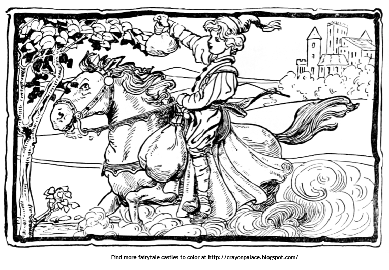 Crayon Palace: Color a Prince Riding From His Castle