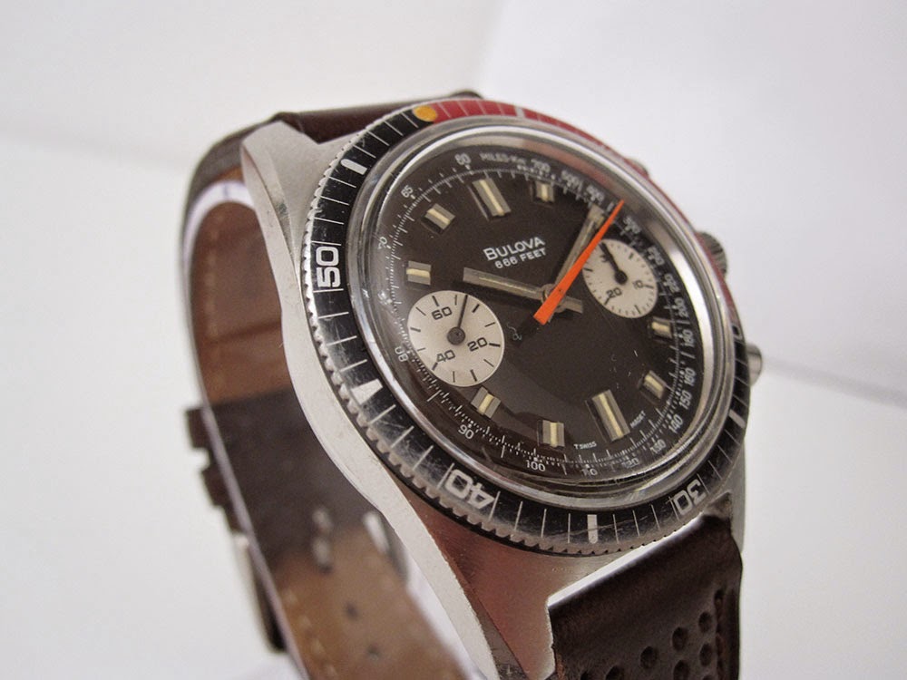Vintage chronographs: 1970's Bulova chronograph with 14EB (Valjoux 7733 ...