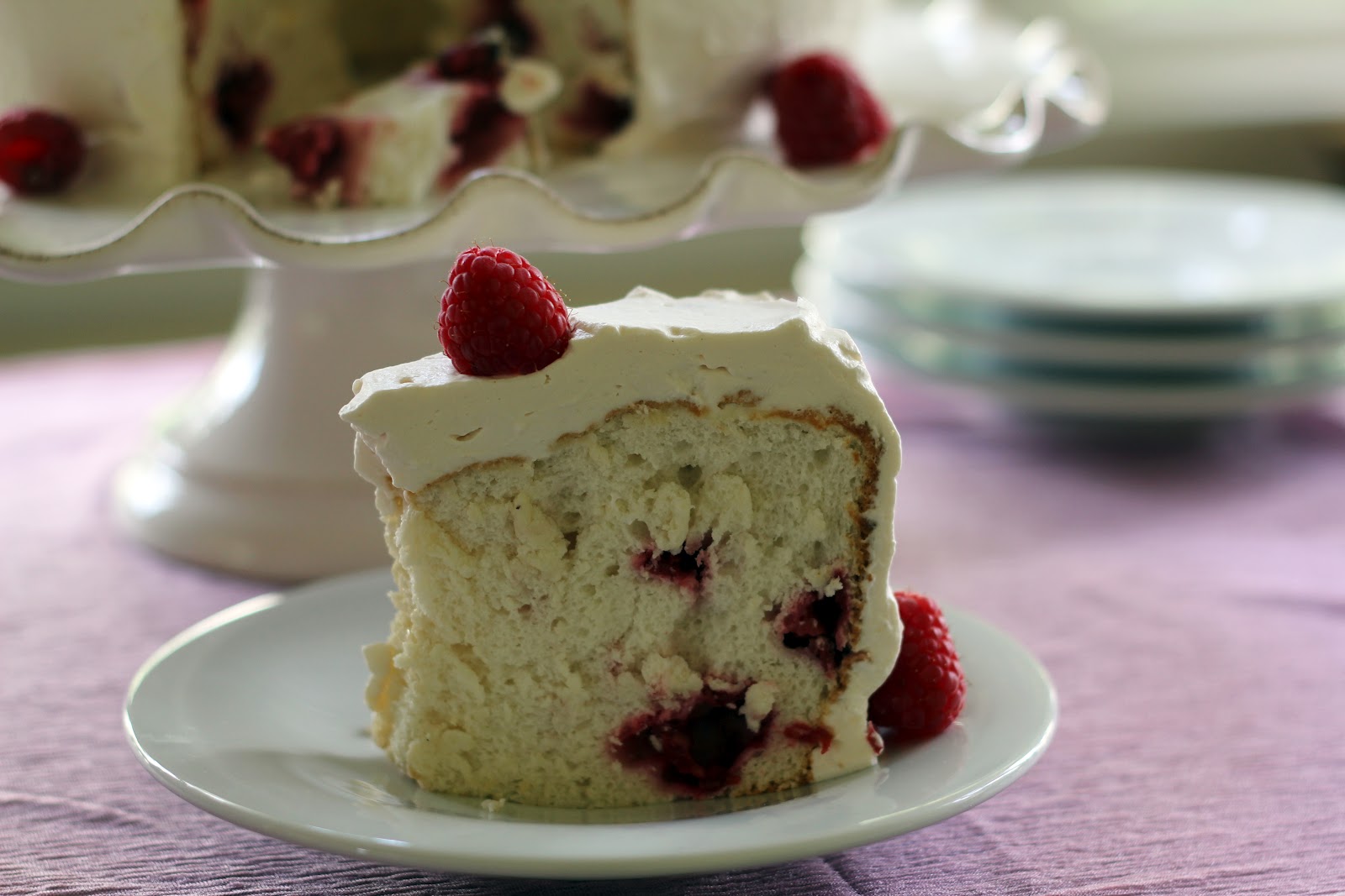 Blue Kale Road: Raspberry Angel Food Cake for Bake Together