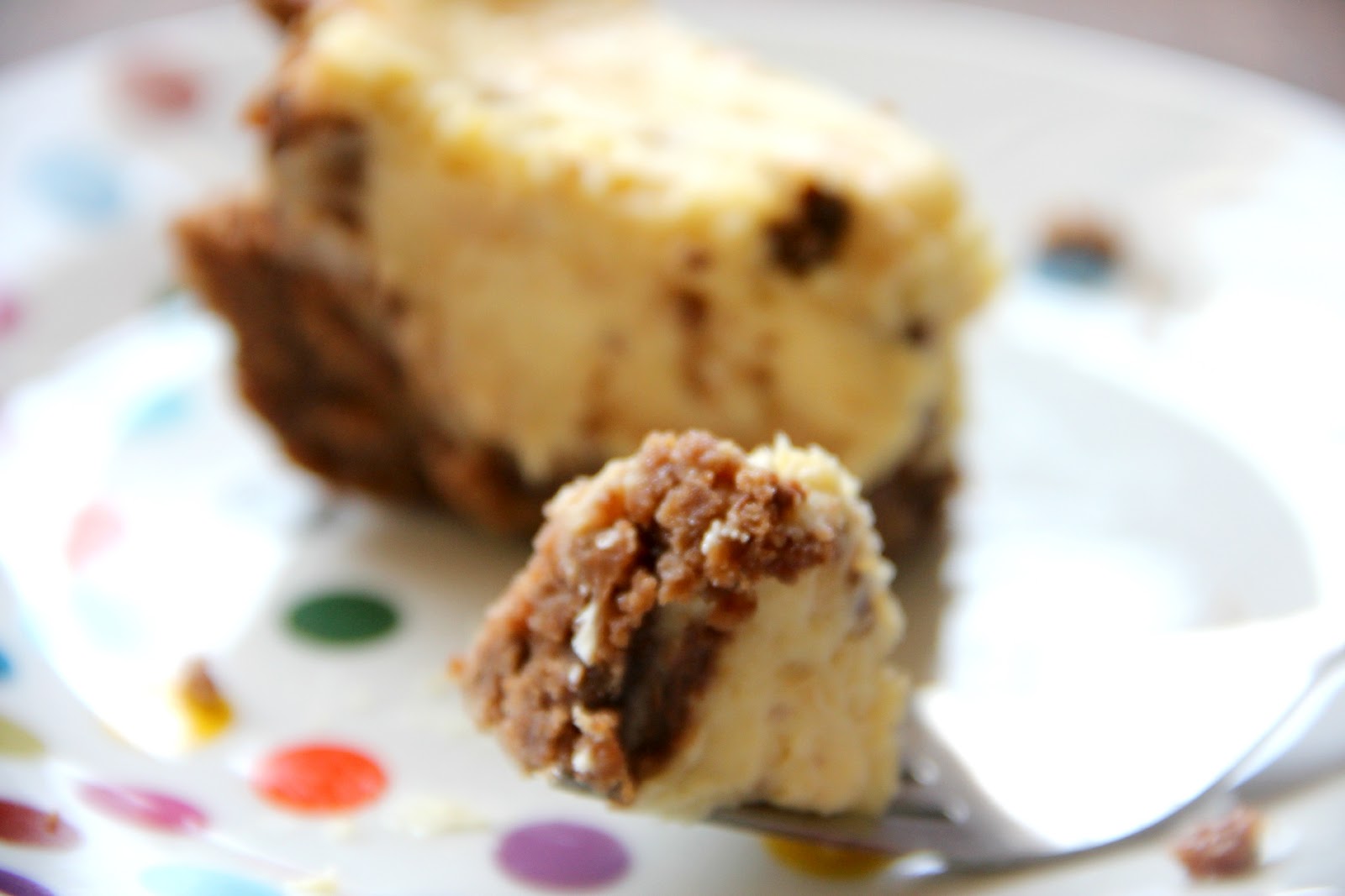 My Happy Place: Chocolate Chunk Cheesecake with Cookie Crust
