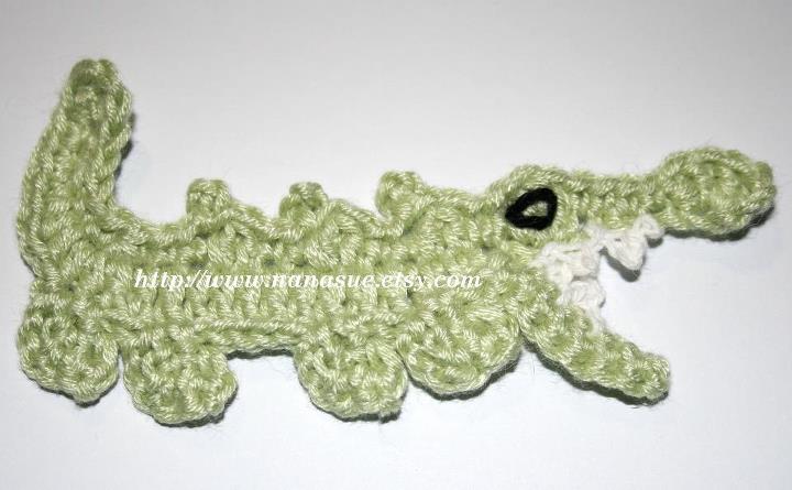 Crochetpedia: 2D Crochet Alligator Applique