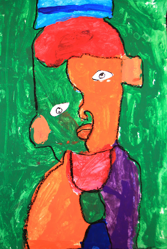 In Art Class: First Grade Picasso Portraits