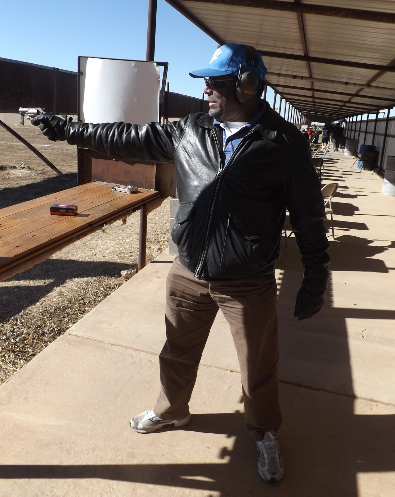 Big Jacob shoots the little five-cylinder .38.