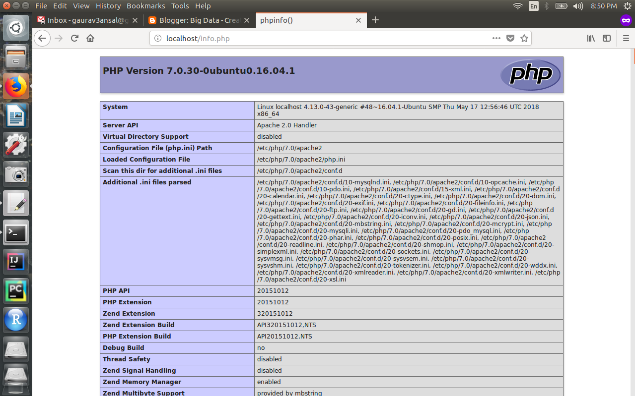 Big Data Install Php And Apache Web Server On Ubuntu