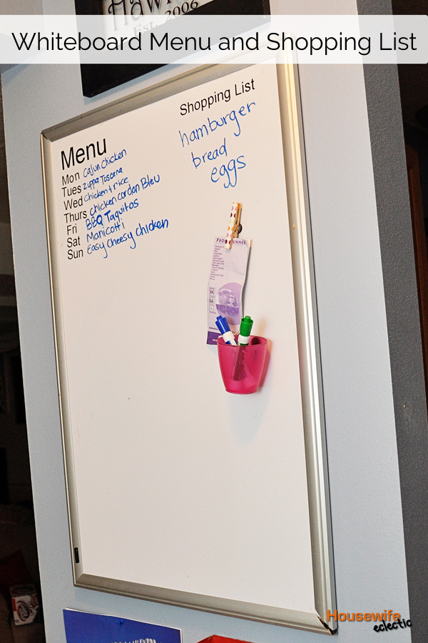 Whiteboard Menu and Shopping List - Housewife Eclectic