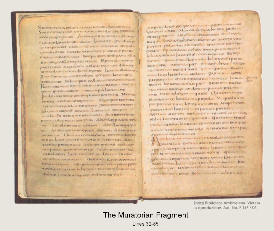 stylos: The Muratorian Canon (AD second century)