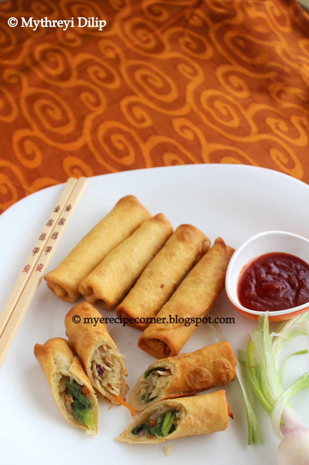 Mye's Kitchen: Vegetable spring rolls - Indian Chinese style