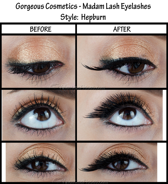 Valentine Kisses: Gorgeous Cosmetics Hepburn Faux Lashes - pics, before ...